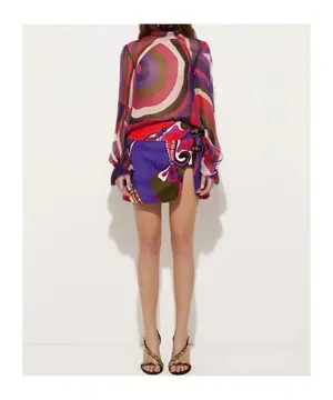 Emilio Pucci Printed Velvet Mini Skirt