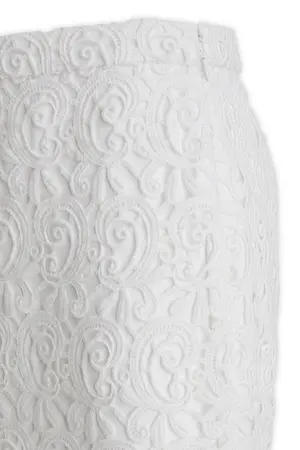 Burberry Lace Detailed Pencil Skirt - Light White