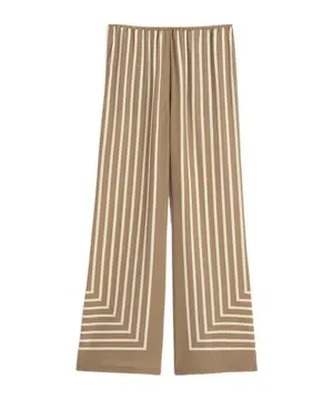 TOTEME Geometric Print Silk Palazzo Pants