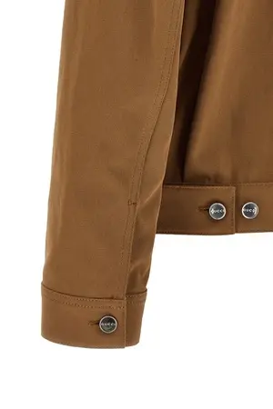 Gucci Long-sleeved Zip-up Jacket With Classic Collar - Camel