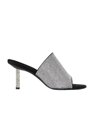 Givenchy G Cube Satin Mules With Strass Embellishment