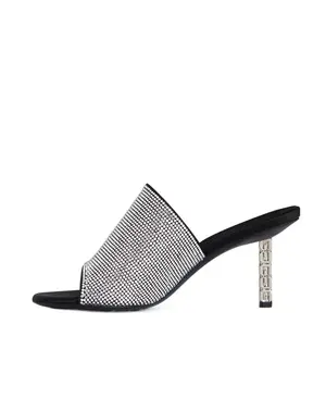 Givenchy G Cube Satin Mules With Strass Embellishment