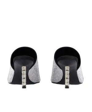 Givenchy G Cube Satin Mules With Strass Embellishment