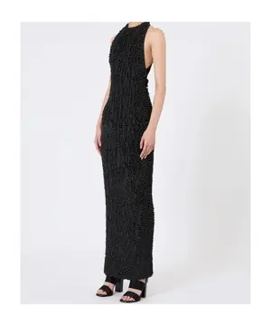 Max Mara Sleeveless Ruffled Maxi Dress