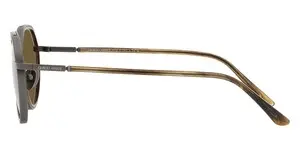 Giorgio Armani Oval Tortoiseshell Logo Sunglasses - Green
