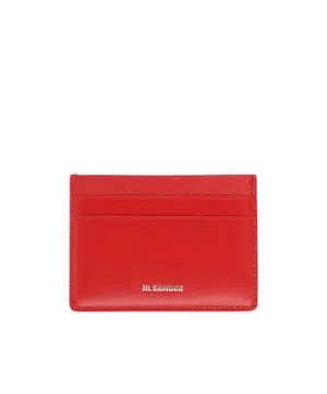 JIL SANDER Leather Cardholder Wallet - Red