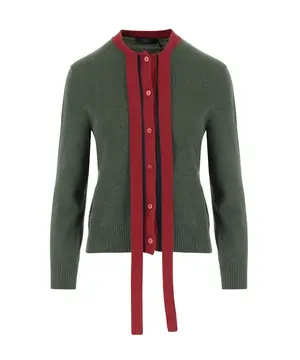 Gucci Knit Wool Cashmere Cardigan With Web Detail