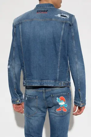 Dsquared2 Denim Jacket With Smurf Graphic