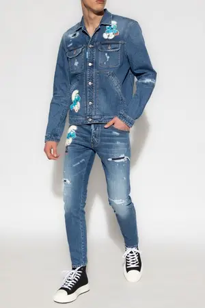 Dsquared2 Denim Jacket With Smurf Graphic