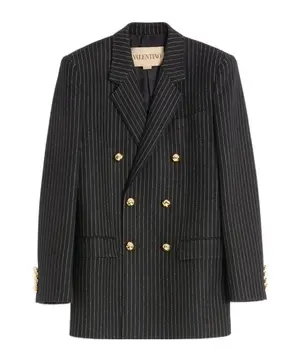 Valentino Garavani Double-breasted Striped Blazer