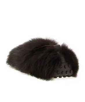 TOD'S Fur Gommino Loafers - Black