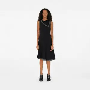 Burberry Sleeveless Flared Dress With Punk-inspired Details