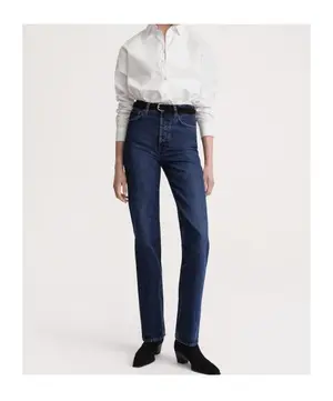 TOTEME High-waisted Straight Leg Jeans With Logo Patch