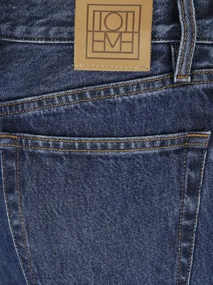 TOTEME High-waisted Straight Leg Jeans With Logo Patch