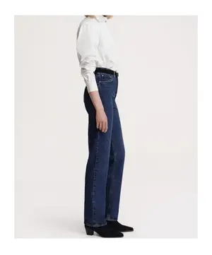 TOTEME High-waisted Straight Leg Jeans With Logo Patch