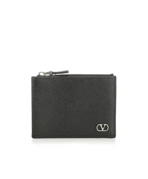 Valentino Garavani Vlogo Signature Zip-up Wallet - Black