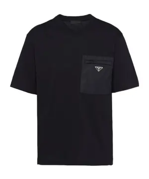 Prada Logo Patch Pocket T-shirt - Black