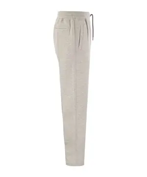 Brunello Cucinelli Drawstring Fleece Trousers - Grey