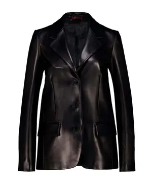Gucci Shiny Leather Single-breasted Jacket