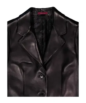 Gucci Shiny Leather Single-breasted Jacket