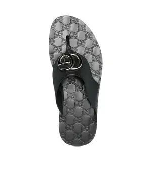 Gucci Embossed Gg Leather Thong Sandals