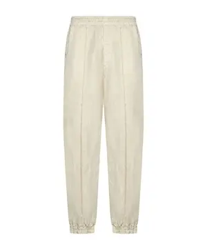 Burberry Crinkled Elasticated Waistband Wide-leg Track Pants - Soap