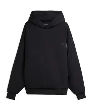 Y3 Padded Hoodie With Ribbed Trim
