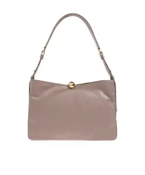 Furla Sfera Logo Debossed Medium Shoulder Bag - Nude