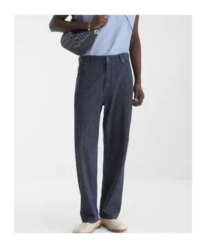 Fendi Straight-leg Topstitched Long Jeans