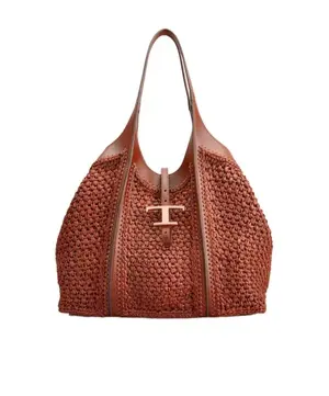 TOD'S Raffia Shoulder Bag