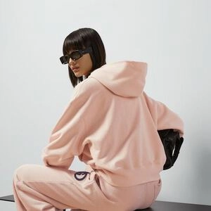 Gucci Logo Embroidered Jersey Hoodie - Pink