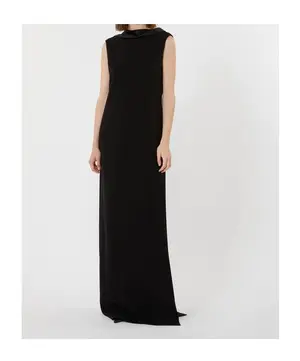 Max Mara Long Sleeveless Dress With Deep V-back - Black