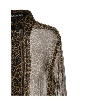 TOM FORD Leopard Print Long-sleeved Shirt
