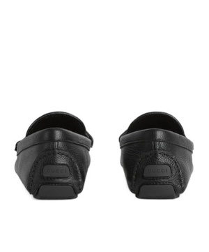 Gucci Driver Loafers With Interlocking Double G Logo - Black