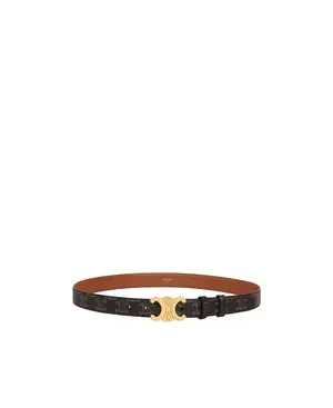 Celine Triomphe Belt In Triomphe Canvas - Brown