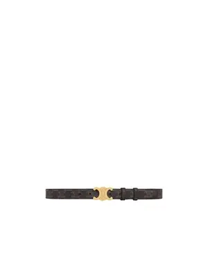 Celine Triomphe Belt In Triomphe Canvas - Brown