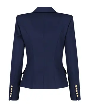 Balmain Double Breasted Jacket - Blue