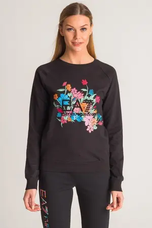 EA7 Floral Logo Long-sleeve Sweater