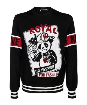 Dolce & Gabbana Round Neck Panda Print Sweater
