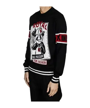 Dolce & Gabbana Round Neck Panda Print Sweater