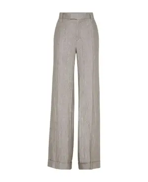 Brunello Cucinelli Lurex Wide-leg Trousers