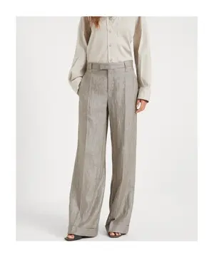 Brunello Cucinelli Lurex Wide-leg Trousers