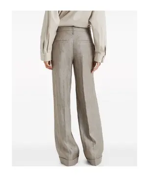 Brunello Cucinelli Lurex Wide-leg Trousers