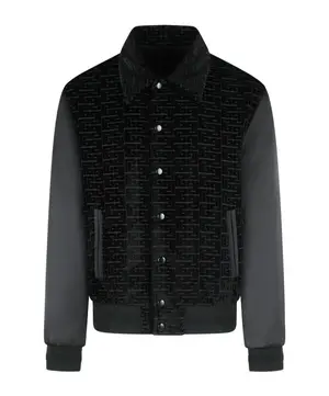 Balmain Velvet Logo Bomber Jacket