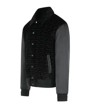 Balmain Velvet Logo Bomber Jacket