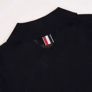 Thom Browne 4-bar Button Detail Short Sleeve Polo - Blue