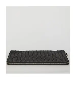 Bottega Veneta Intrecciato Leather Laptop Bag - Black