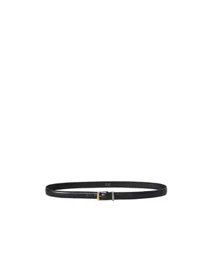 THE ROW Small Metallic Leather Ring Belt - Black