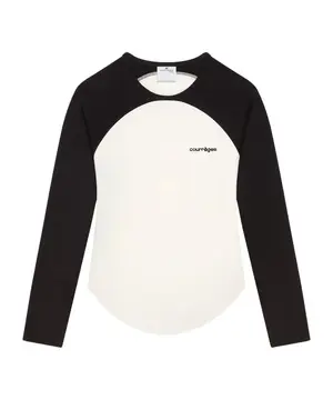 COURREGES Logo Embroidered Long-sleeve T-shirt