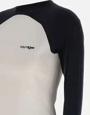 COURREGES Logo Embroidered Long-sleeve T-shirt